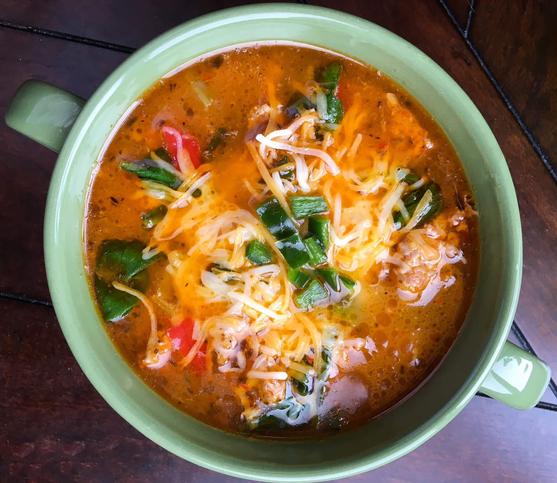 Sausage Soup with Peppers and Spinach - Recipes & Me