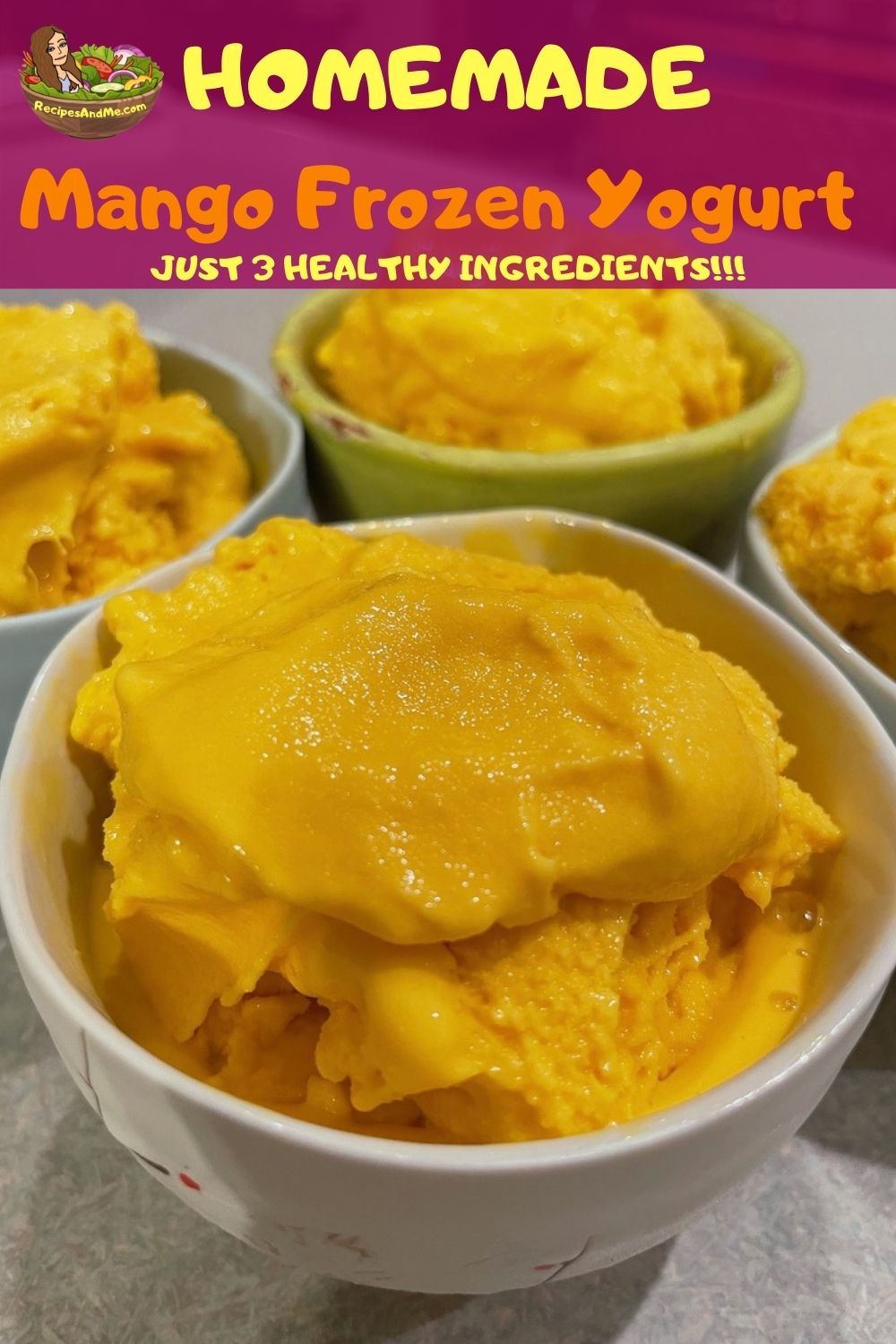 Homemade Mango Frozen Yogurt Recipe - Super Easy and Delicious